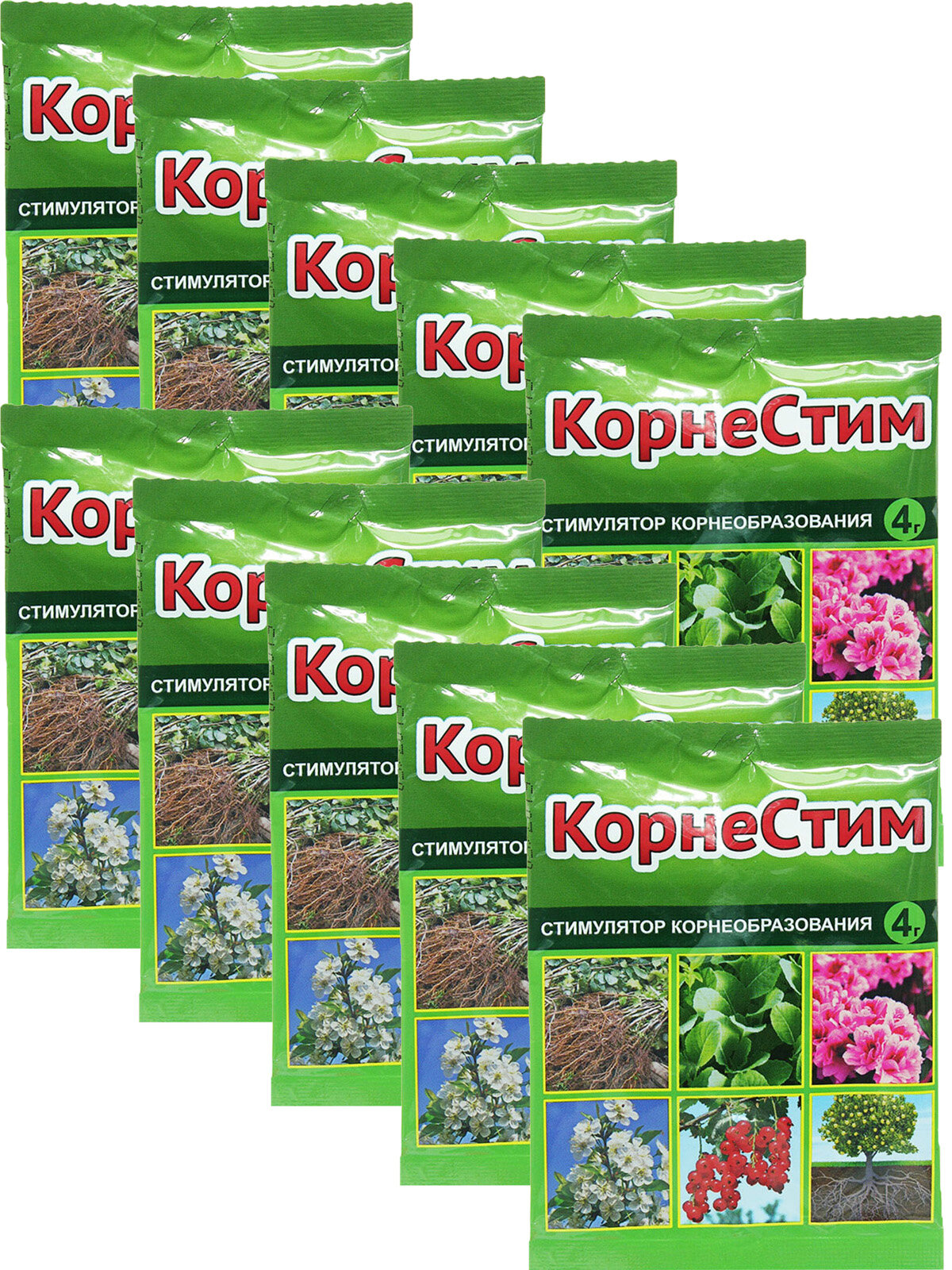 КорнеСтим, стимулятор корнеобразования, для черенков, саженцев и рассады, 4 г х 10 шт