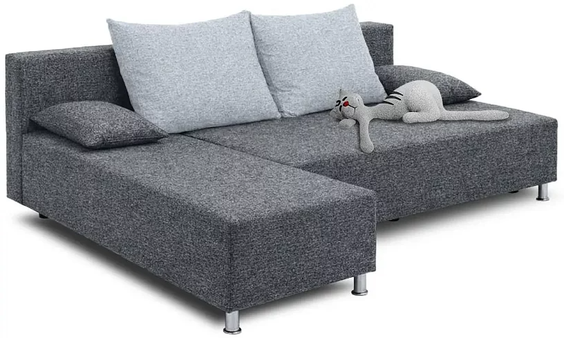 Угловой диван-кровать Парма, раскладной, еврокнижка, рогожка, Серый