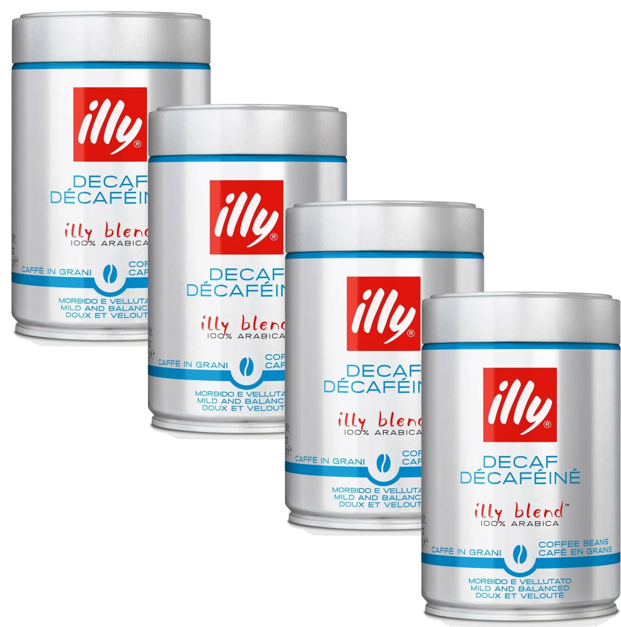 Кофе в зернах без кофеина ILLY Decaffeinato (Италия) 250 гр. х 4 шт.