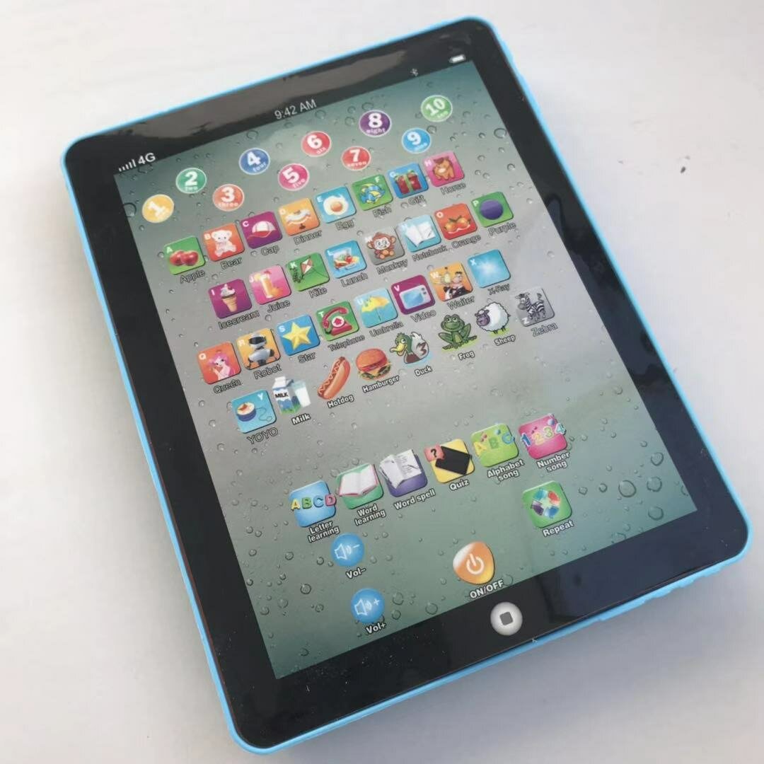 Детская обучающая планшетная панель с английским языком мини-устройство для чтения историй с сенсорным экраном, синий