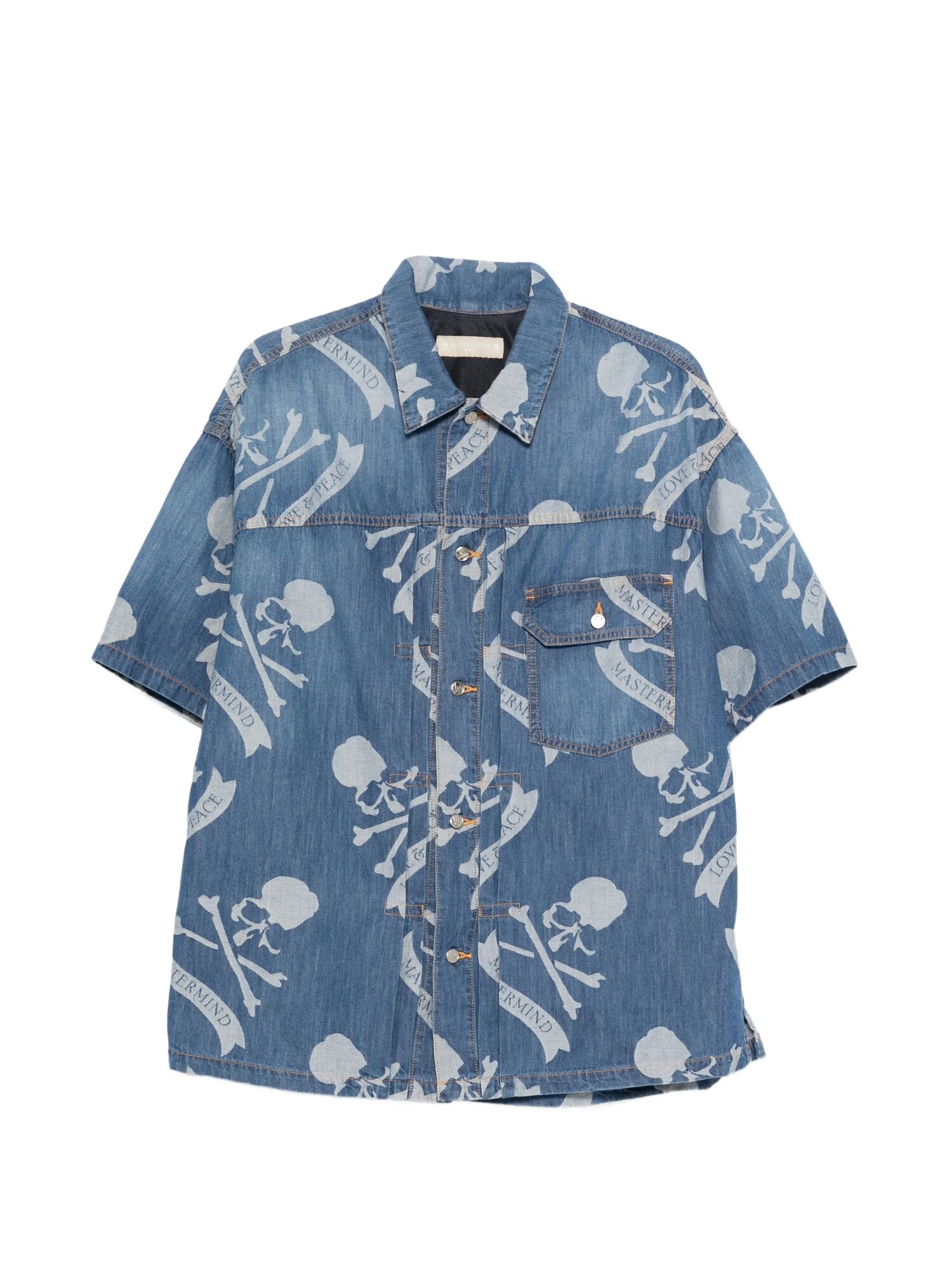 Рубашка Skull-print denim shirt