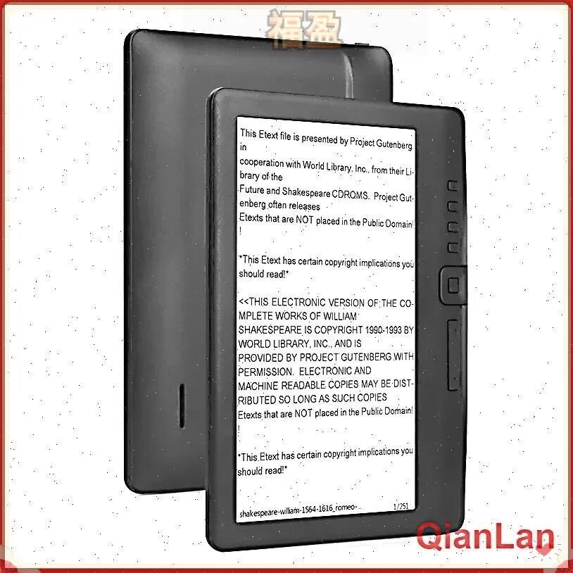 7" Электронная книга с цветным экраном, для чтения книг, MP3, черный