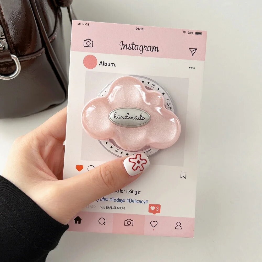 Симпатичный желейный жемчужный порошок в форме облака, беспроводной магнитный Розовый, Light Pink