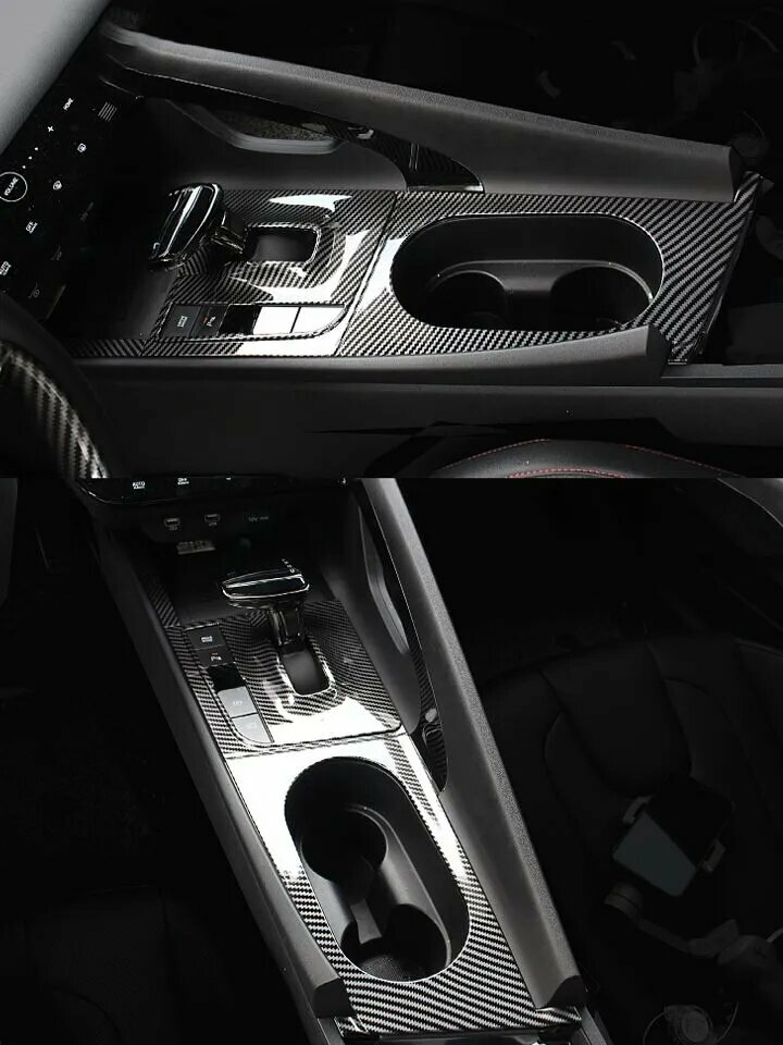Подходит для Hyundai Elantra VII (CN7) 2023-2025, текстура из углеродного волокна, ABS, крышка панели переключения передач, автомобильные аксессуары, украшение