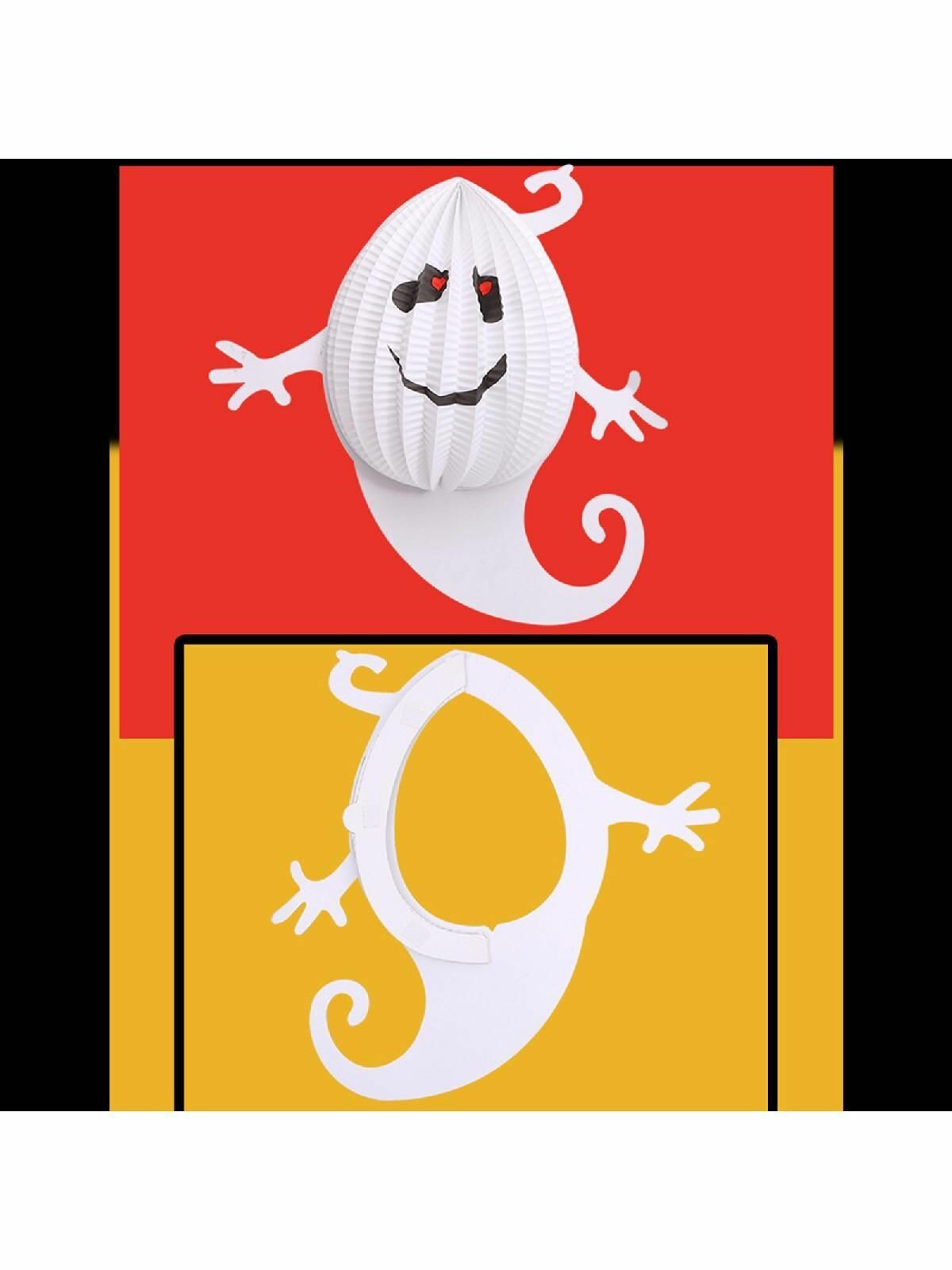 1 кусок бумажного призрачного фонаря-паука-летучей мыши на Хэллоуин-большой призрачный фонарь