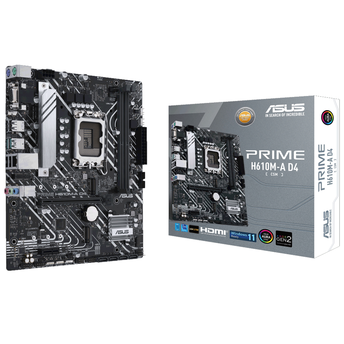 Материнская плата ASUS PRIME H610M-A D4-CSM, LGA1700, Intel H610, Micro-ATX, RTL (90MB19P0-M0EAYC)