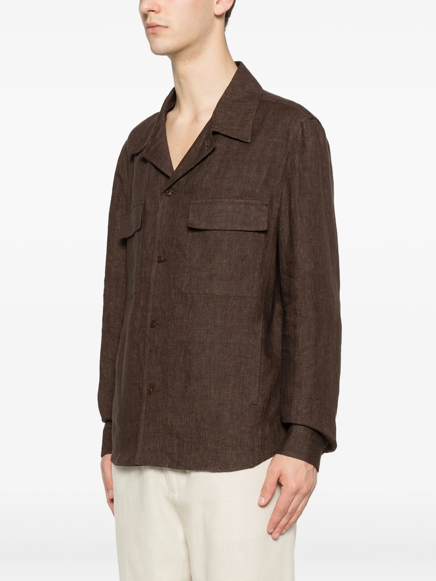 Рубашка BRIGLIA 1949 Linen shirt, размер 54, brown — фото 1