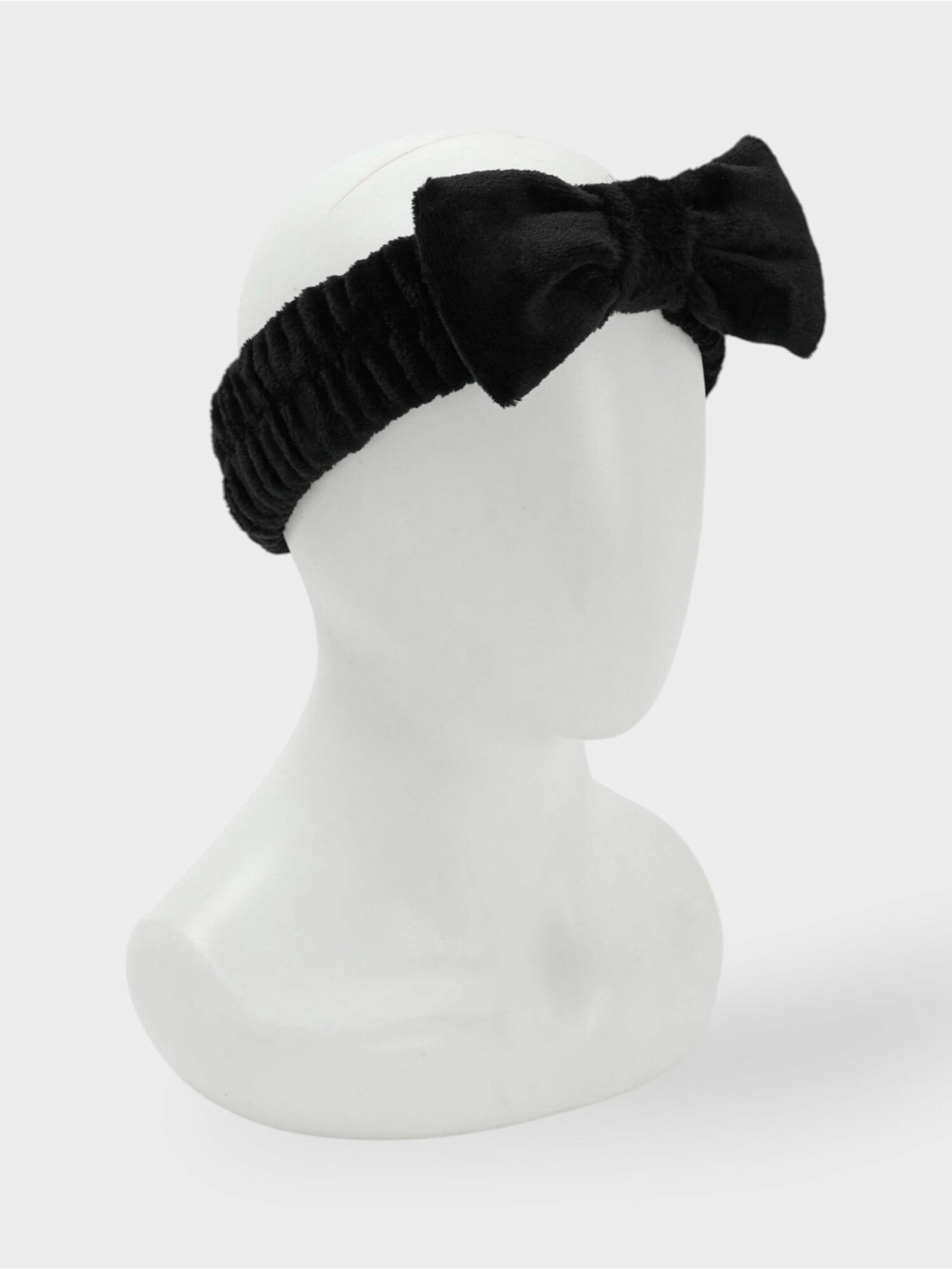 Повязка для умывания "Бантик", микрофибра, чёрная, маркировка: честный знак