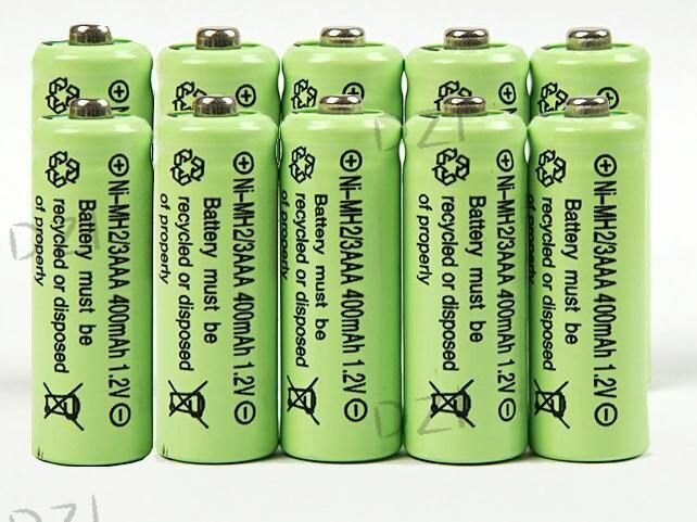 Аккумулятор 2/3 AAA NI-MH 1.2v 400mah 28x10мм 10 шт, не батарейка типа ААА