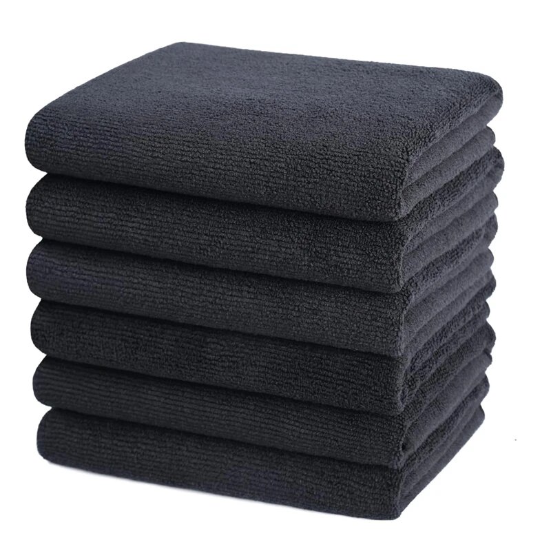 Микрофибровые полотенца для рук, 2/5 шт. 5 шт, Черный, 50x100cm, black