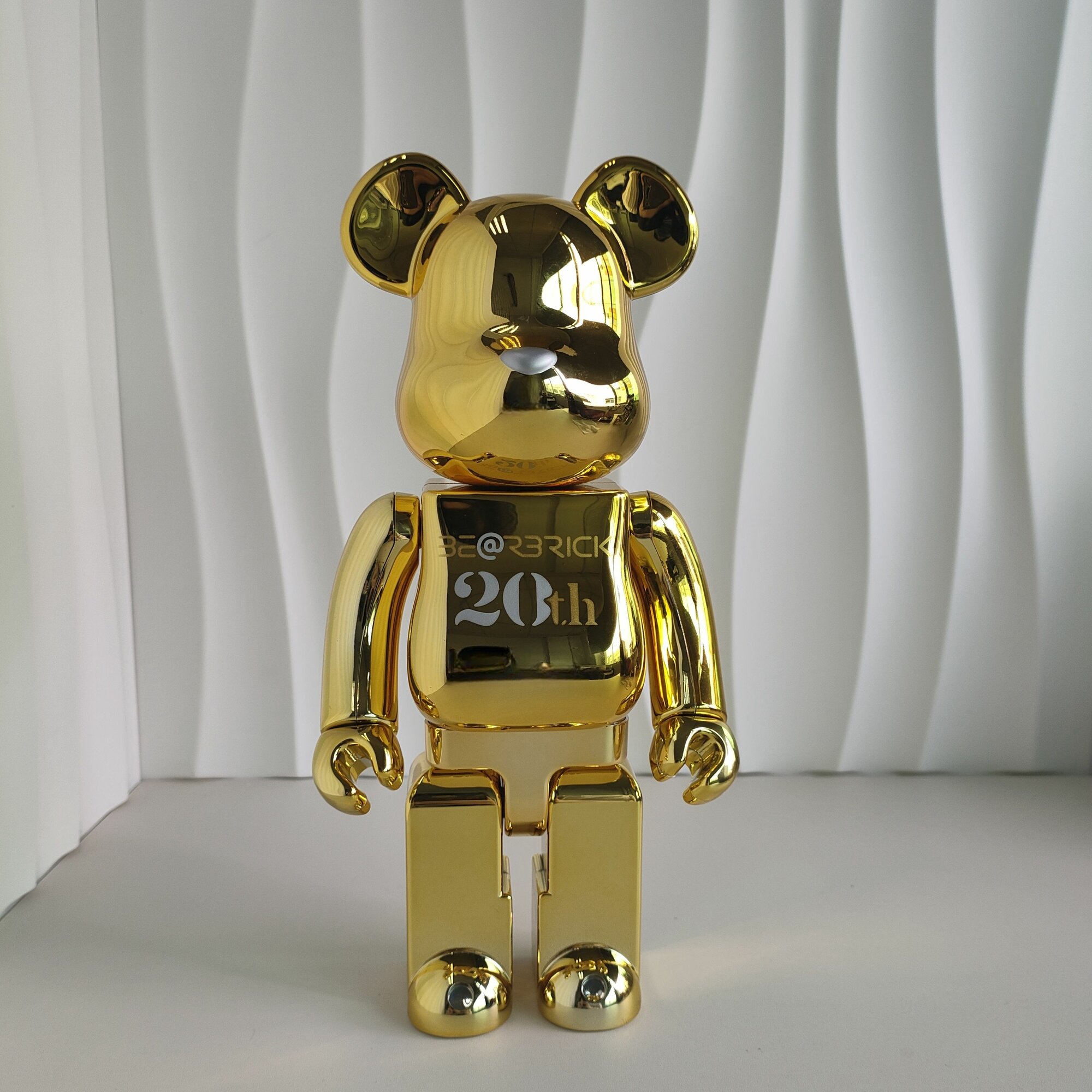 Игрушечная Статуя Медведя Bearbrick 28cm-золото на 20-летие