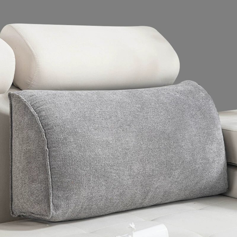 Xinpan Двусторонняя снежная велюровая подушка для поясницы, 70x35x17см - Кокосово-серая для дивана, кровати или