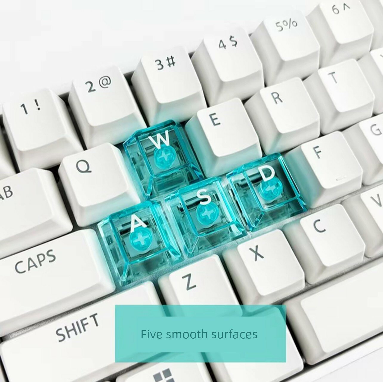 Прозрачные кейкапы для клавиатуры с гравировкой WASD, цветные кейкапы для ПК, механические кейкапы, кейкапы с
