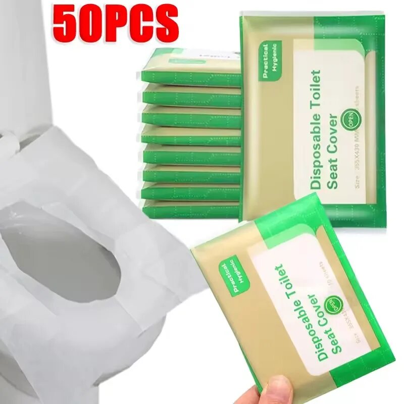 Одноразовые накладки на сиденье унитаза, 50 шт. Зеленый, 50pcs-5pack