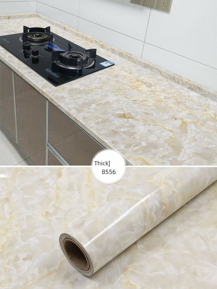 Водонепроницаемая мраморная наклейка для кухонной столешницы - 5м x 60см, толстая самоклеящаяся пленка для стола, плиты