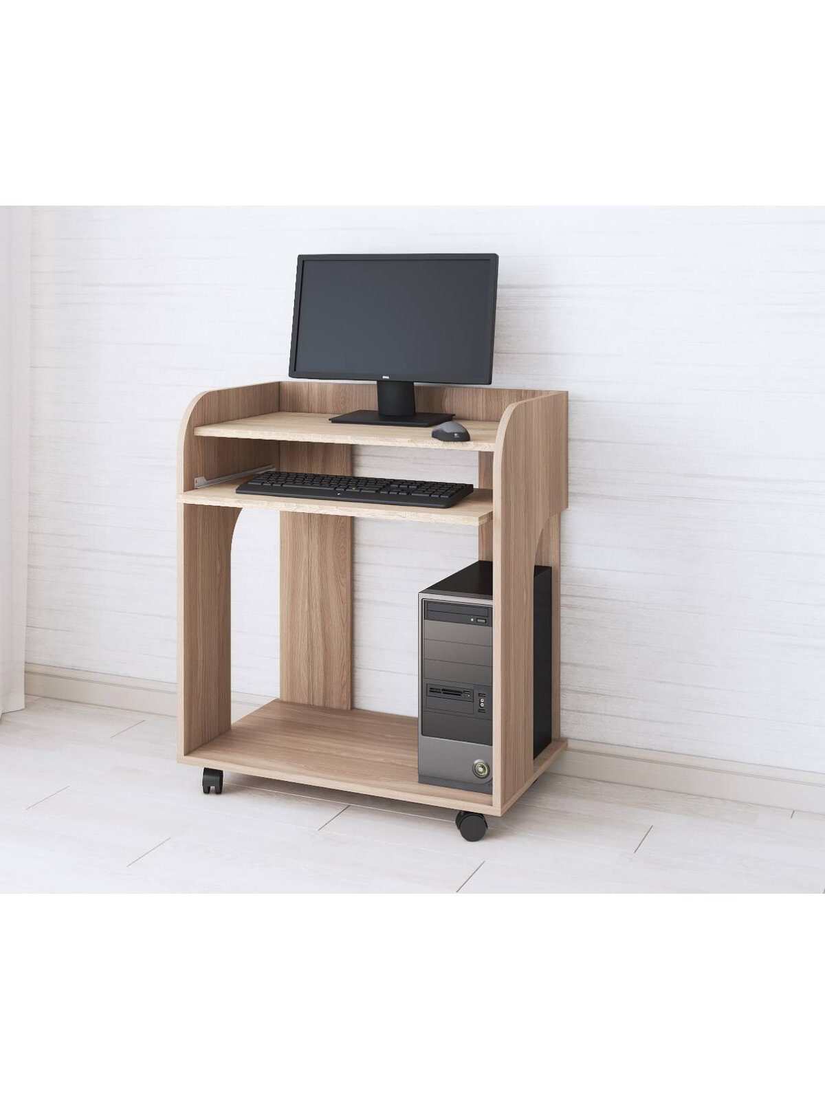 Стол компьютерный "Грета-10 Шимо / Сонома" Huge Mebel. Ширина 700 Высота 820. Столы компьютерные