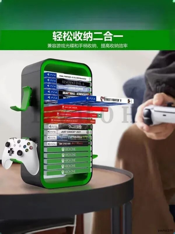 2025 Башня для хранения игр для стойки для игровых дисков PS5 4 Xbox Switch и подставки для контроллера