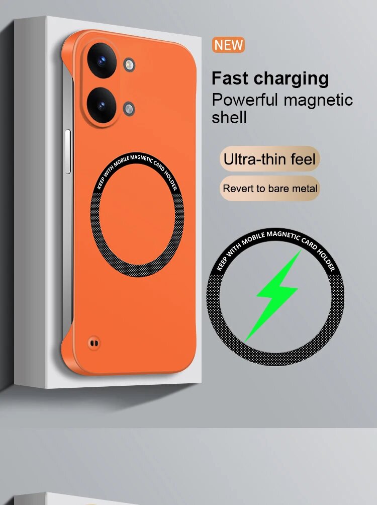 Бескаркасный тонкий жесткий чехол на магнитной основе для Xiaomi Poco X8 Pro 5G