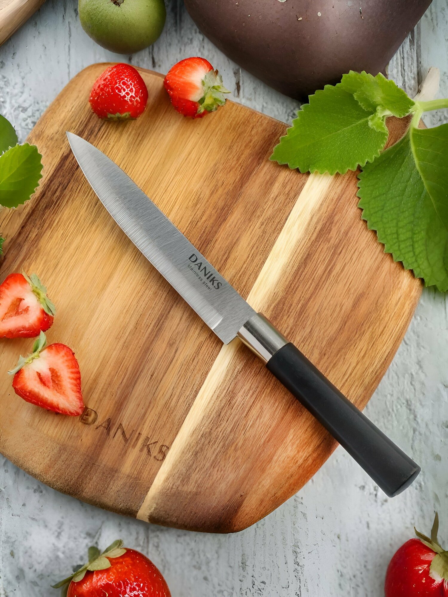 Нож кухонный Daniks, Скара, универсальный, нержавеющая сталь, 12.5 см, рукоятка пластик, YW-A341-UT