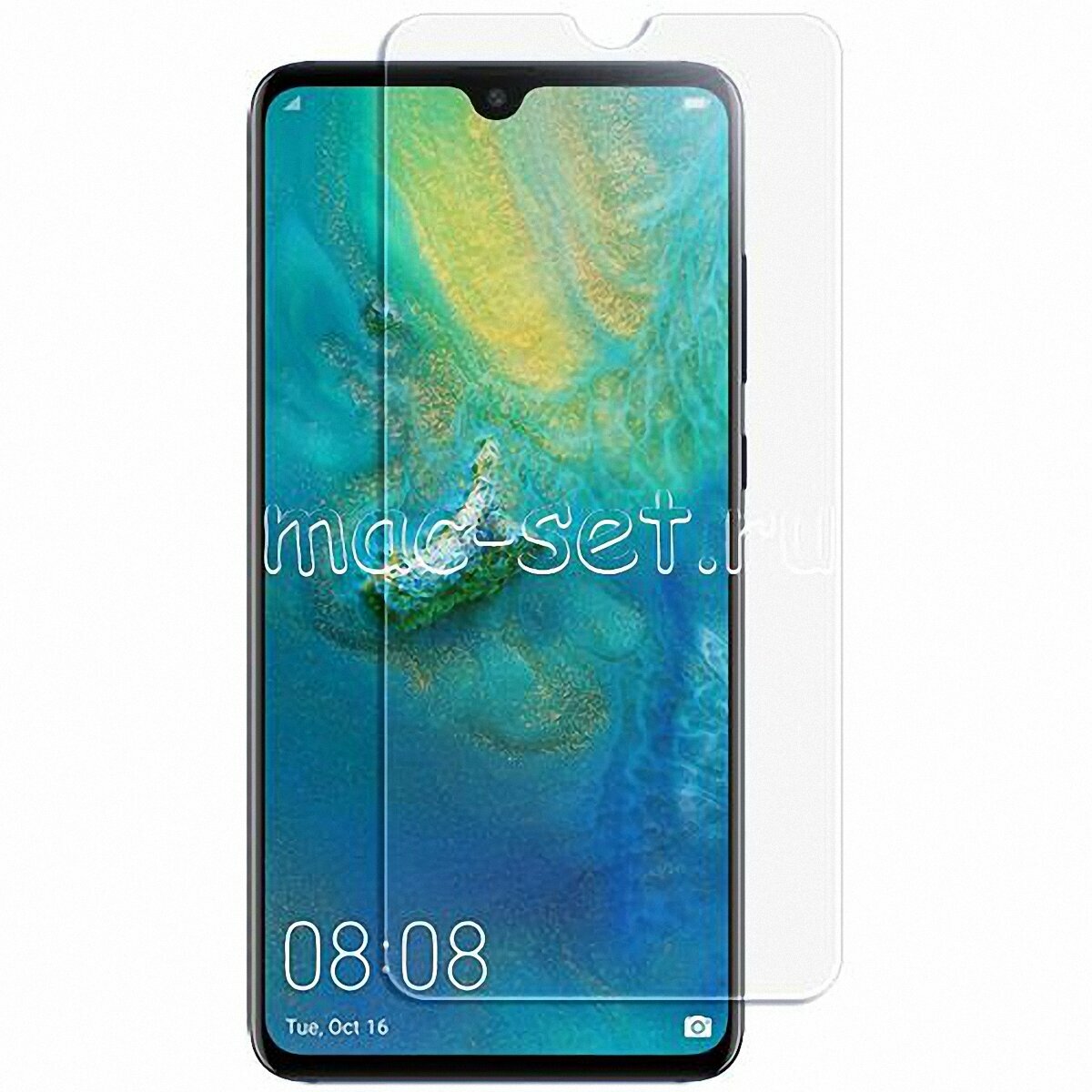 Защитное стекло для Huawei Mate 20 прозрачное на плоскую часть экрана