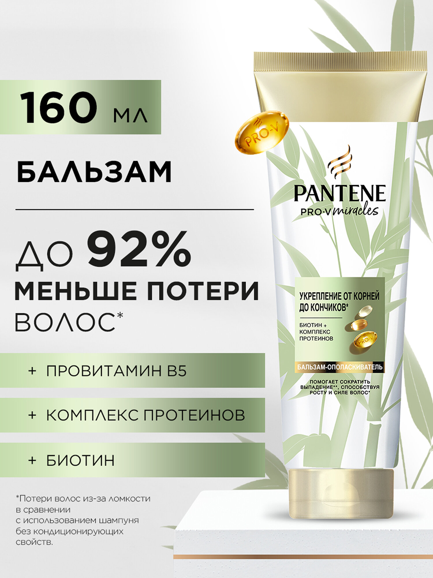 Pantene Pro-V Miracles Бальзам-ополаскиватель Укрепление от корней до кончиков 160 мл
