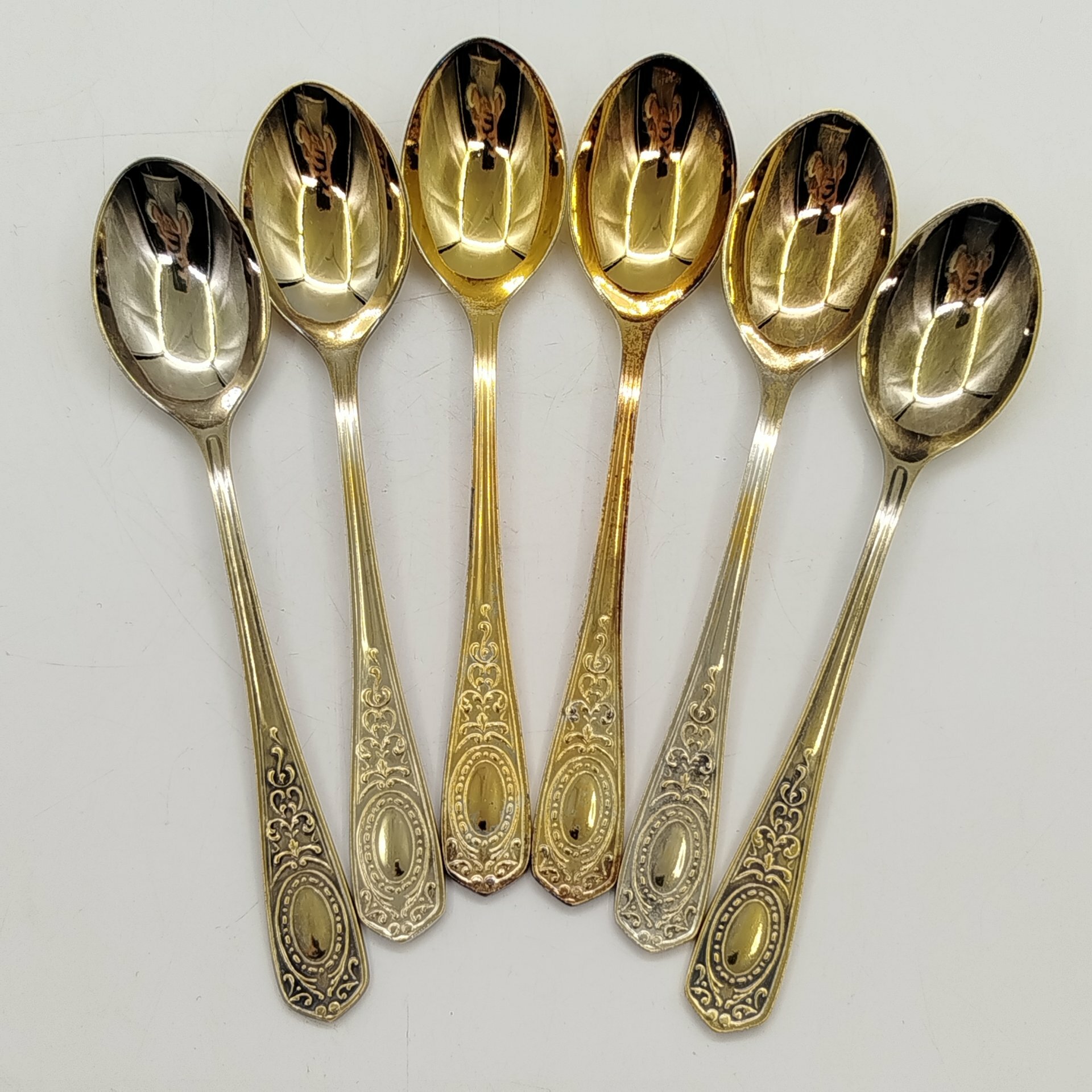 Набор чайных ложек на 6 персон, мНЦ (медь-никель-цинк), золочение