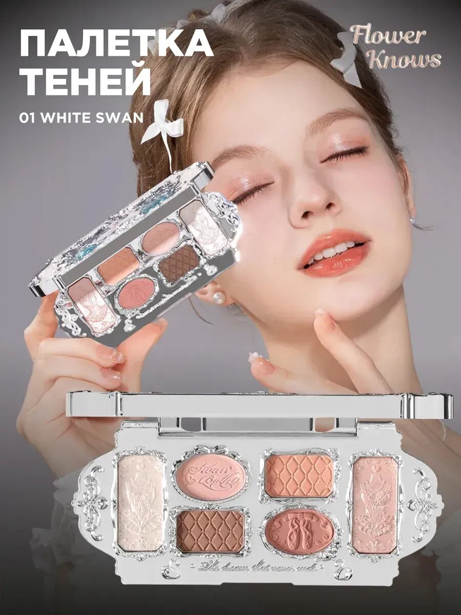 Палетка теней Flower Knows 01 Белый Лебедь