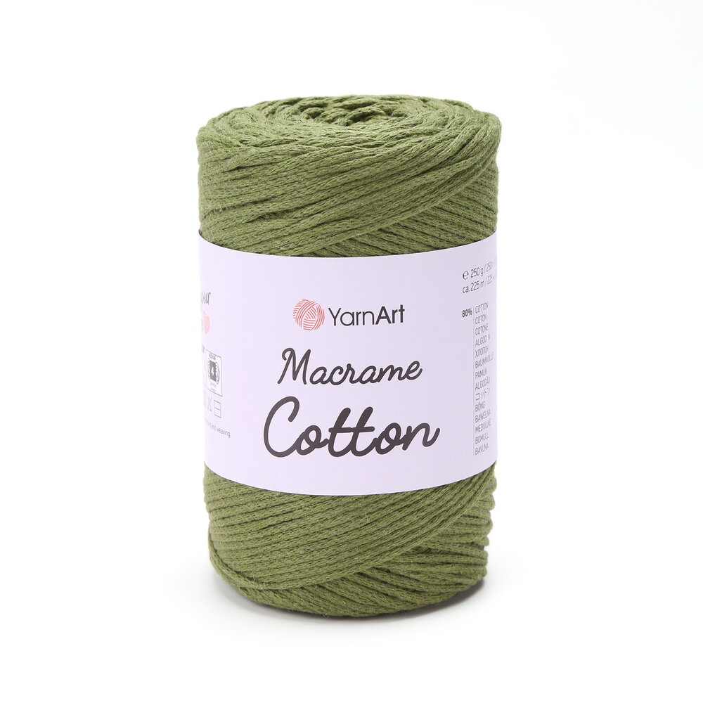 Пряжа для вязания YarnArt Macrame Cotton 787 оливковый 1 моток 250 гр/225 м 80% хлопок, 20% полиэстер