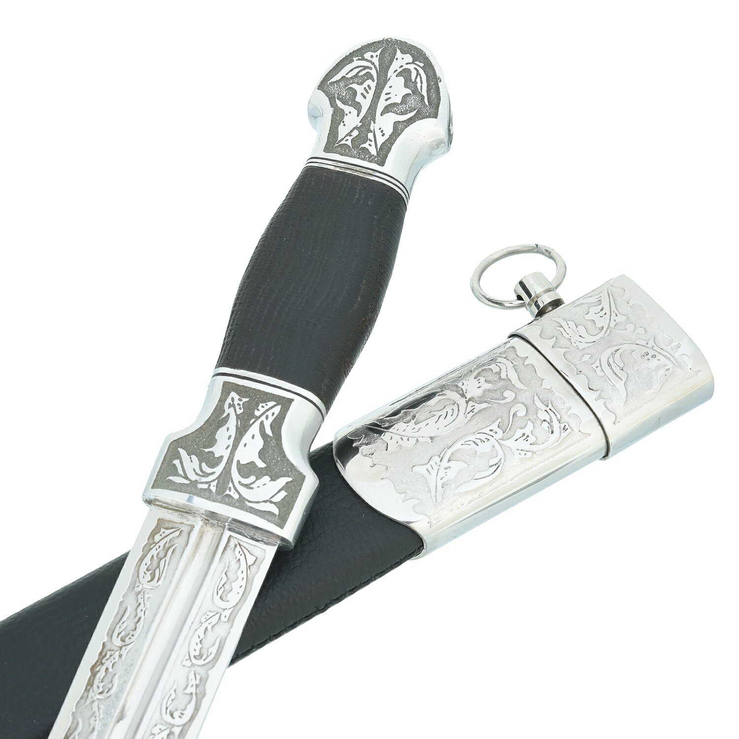 201153 Оружие сувенирное кинжал казачий "пластун" , никель, дуб, 95х18