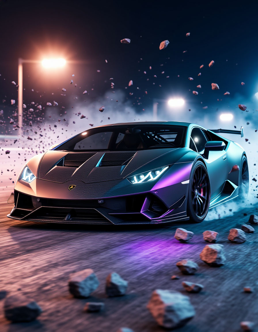 Интерьерная картина на холсте на подрамнике 40х50 машина Lamborghini Huracán