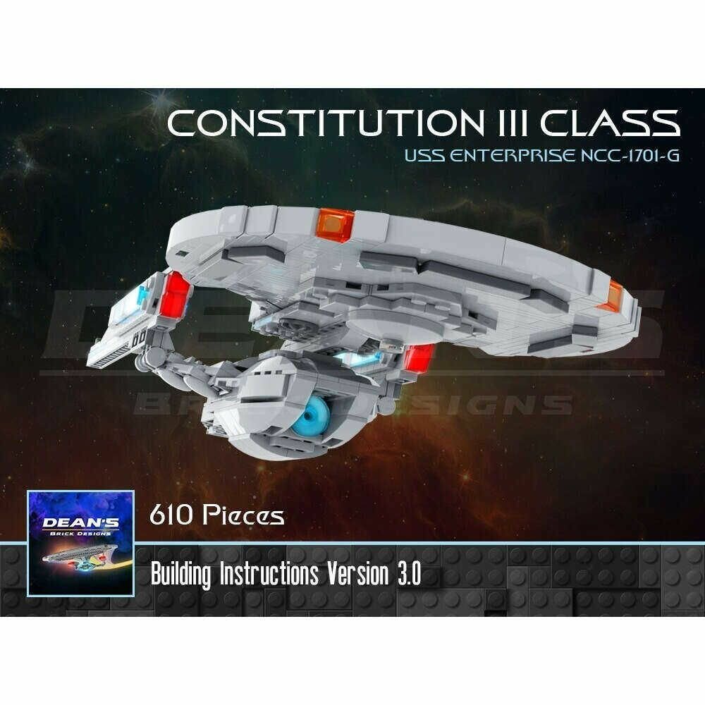 588шт. Конструктор Constitution III Class Starship - Star Trek Picard Набор строительных блоков