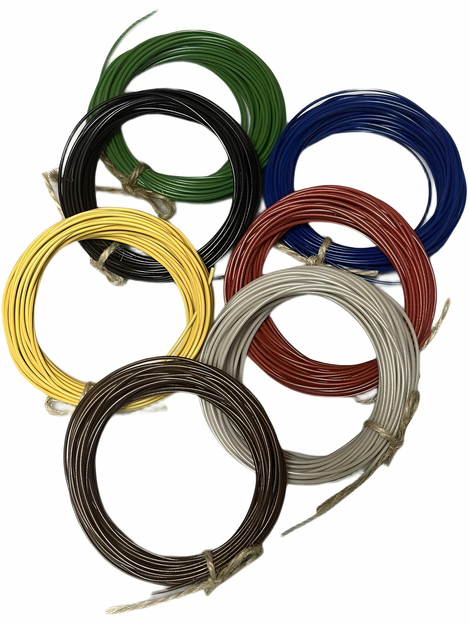 Набор проводов монтажных мгшв "Основные цвета", сечение 0,2 мм2, 7 цветов по 10 метров