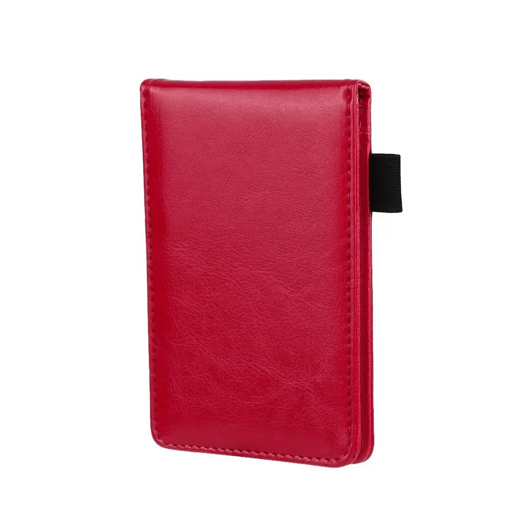 Красный кожаный мини-блокнот A7 rose red
