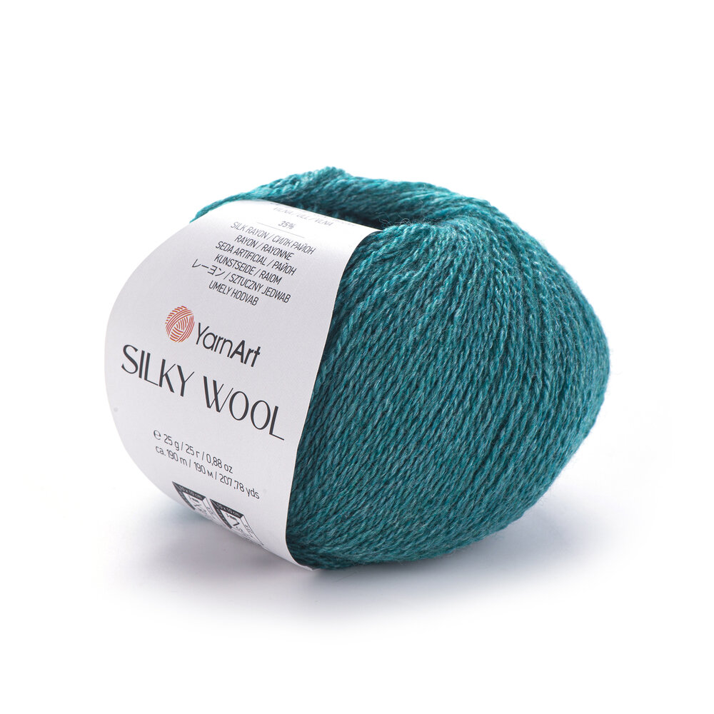 Пряжа для вязания YarnArt Silky wool 339 изумрудный 25 гр/190 м 65% мериношерсть, 35% шелк Rayon