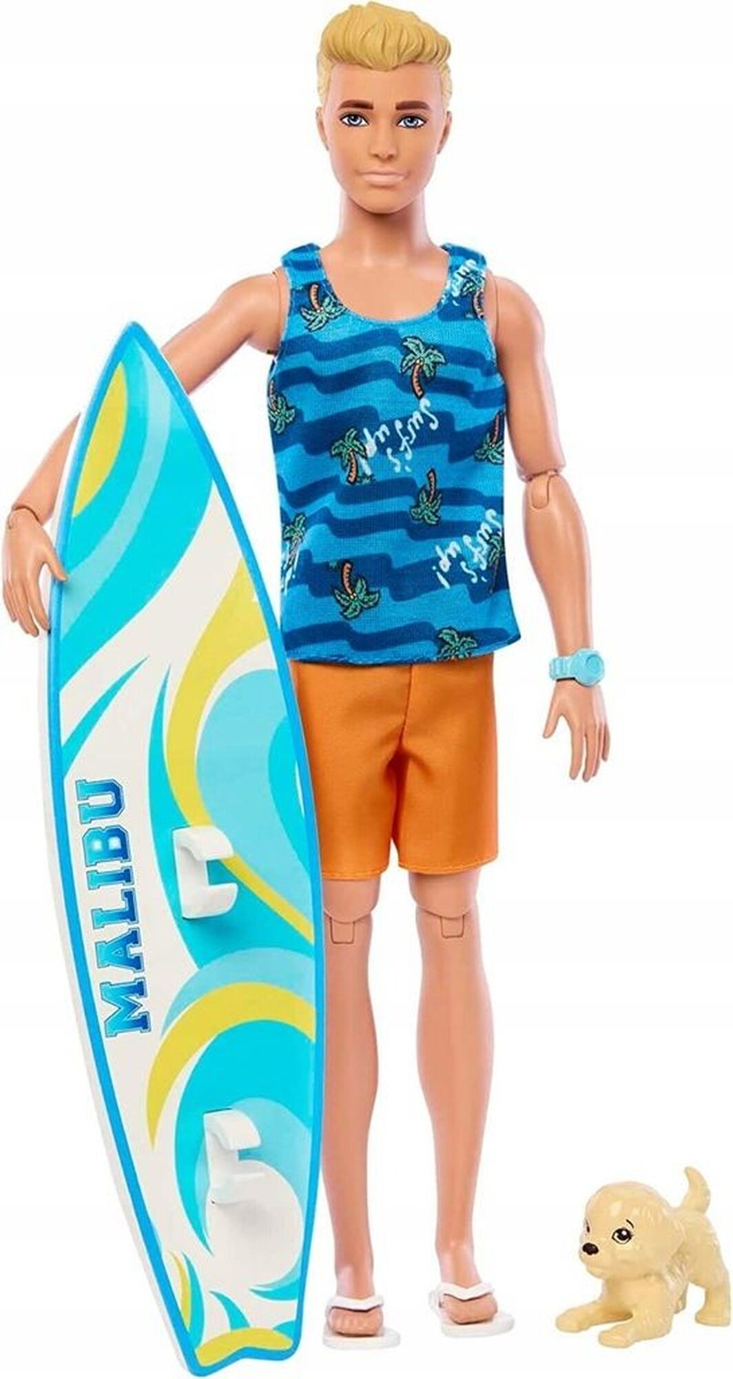 Кукла Barbie "Ken Surfer" HPT50, с питомцем, аксессуары, от 3 лет