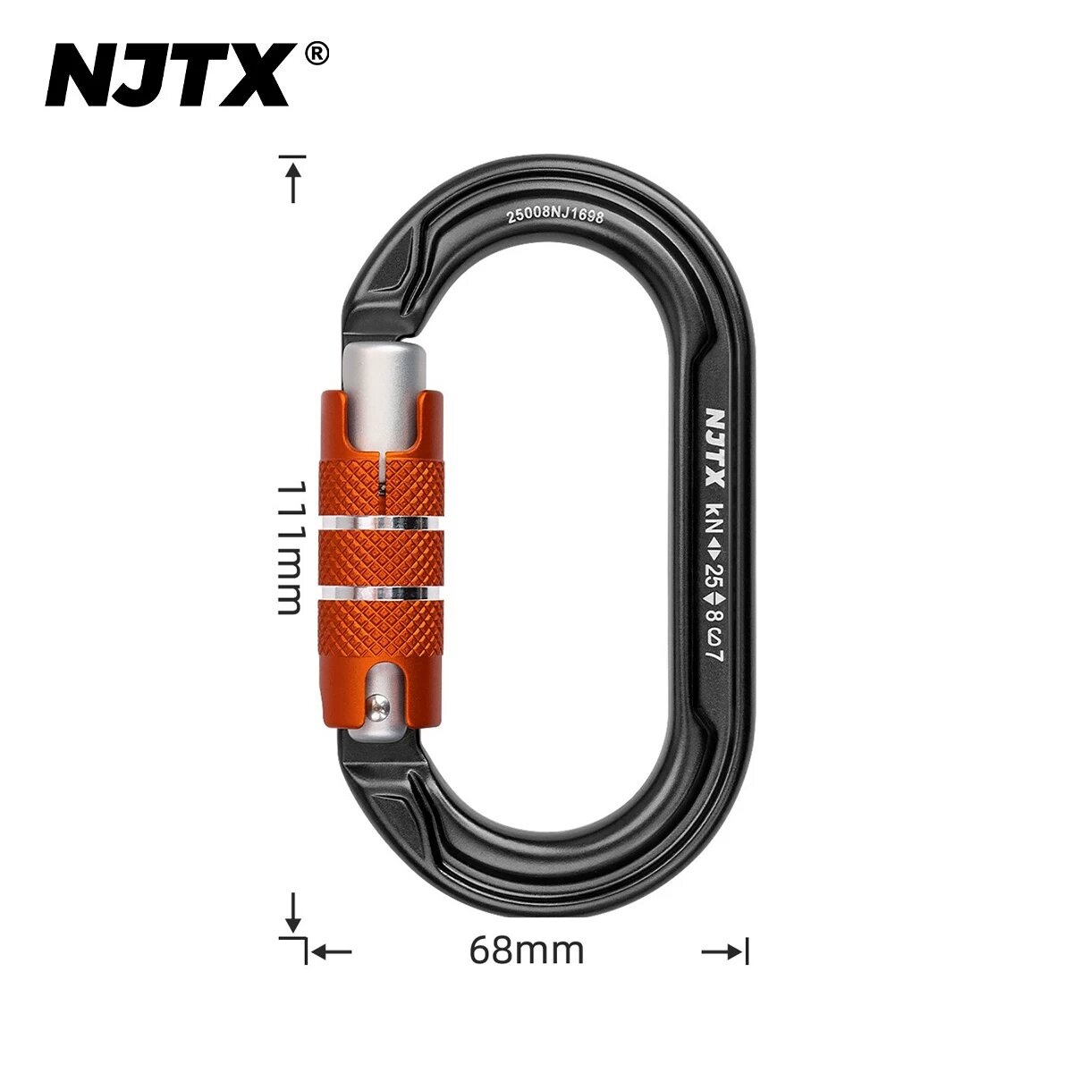 NJTX J033TL Двухступенчатый автоблокирующийся O-кольцо быстрый крюк для безопасности при альпинизме