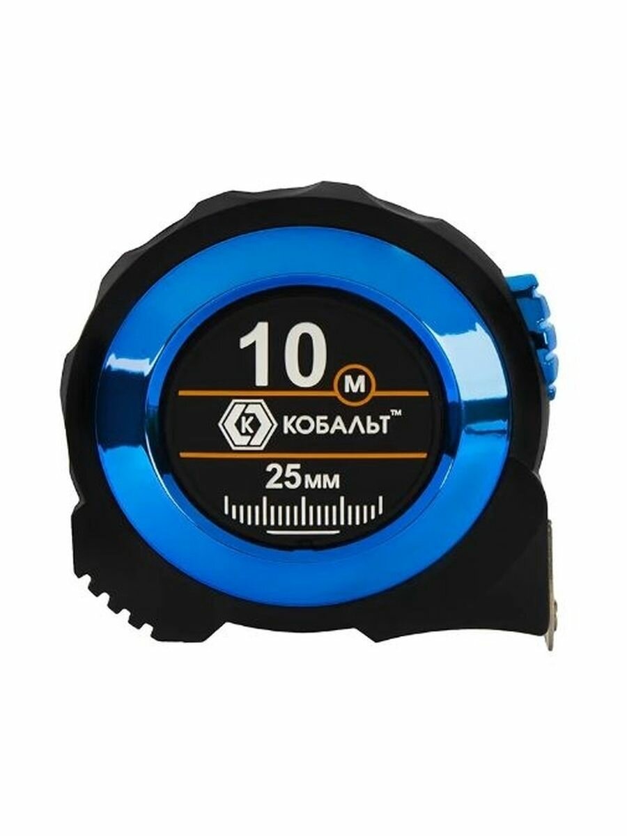 Рулетка кобальт 906-906 Экстра (10м x 25мм) металлический корпус, толщина ленты 0,13 мм, автостоп, магнит, 2 сторонняя шкала
