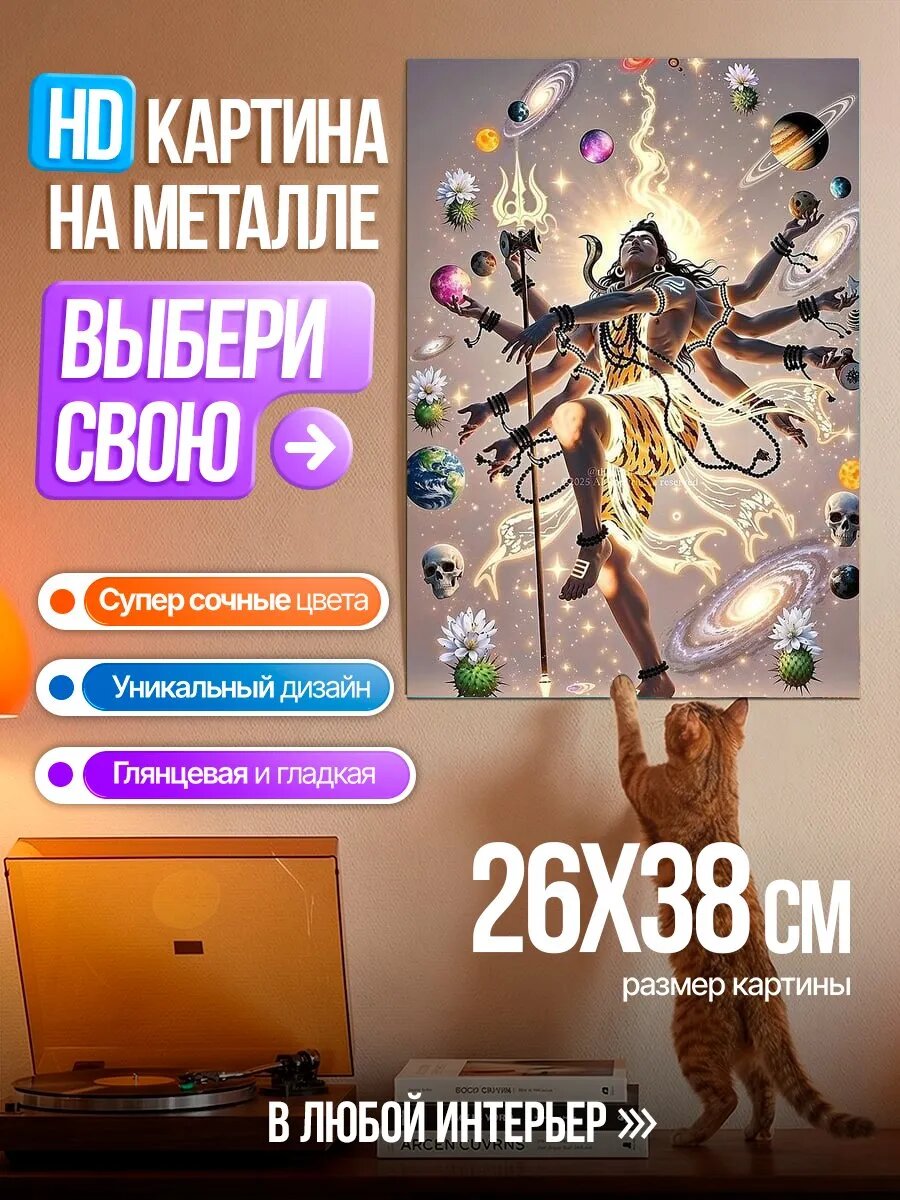 Картина на HD металле Шива и космос