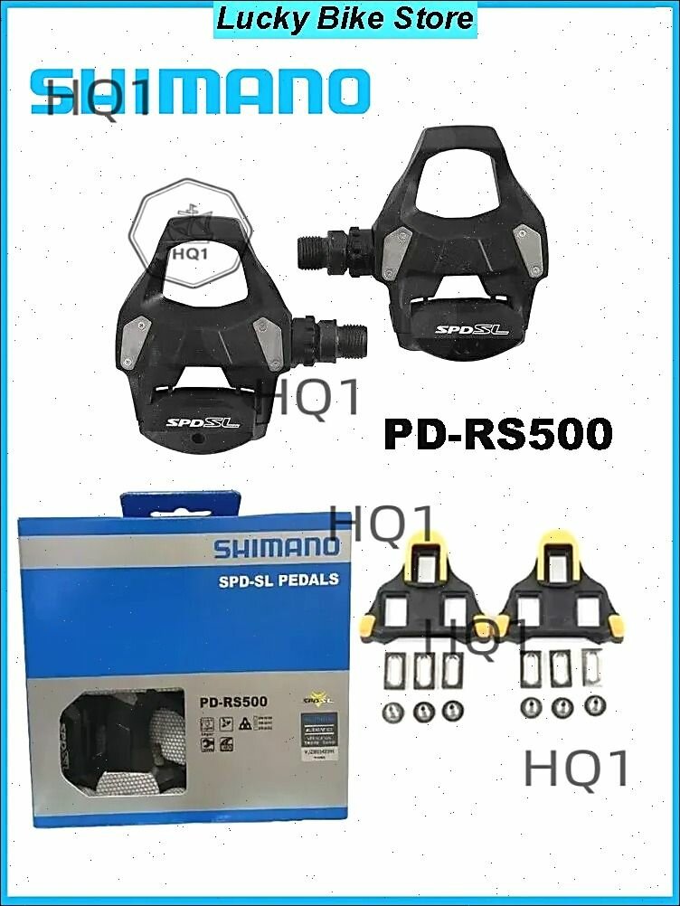 Велосипедная педаль PD-RS500, SPD-SL Pedals с шипами, 1 пара, черная