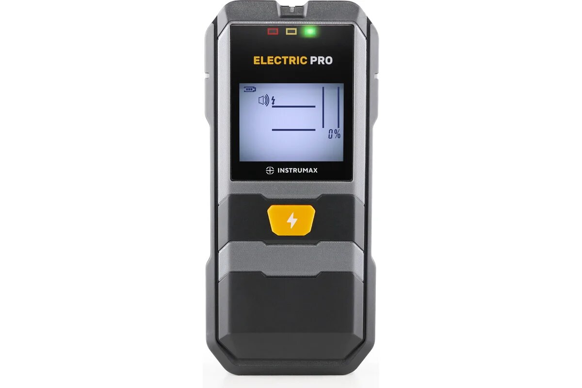Детектор скрытой проводки INSTRUMAX Electric Pro IM0169 – точный поиск электрической проводки до 50 мм с глубиной обнаружения черных металлов 120 мм и цветных 100 мм
