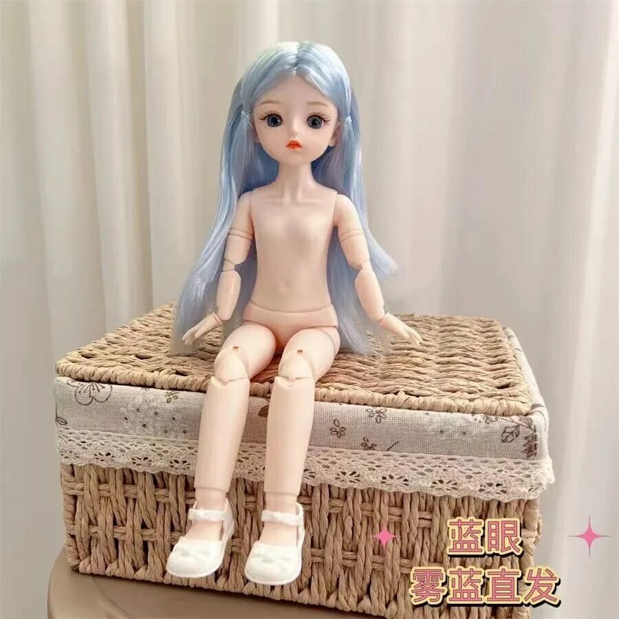BJD кукла 30см с 20 подвижными суставами, коричневыми вьющимися волосами и фиолетовыми глазами (включая голову, тело и обувь)
