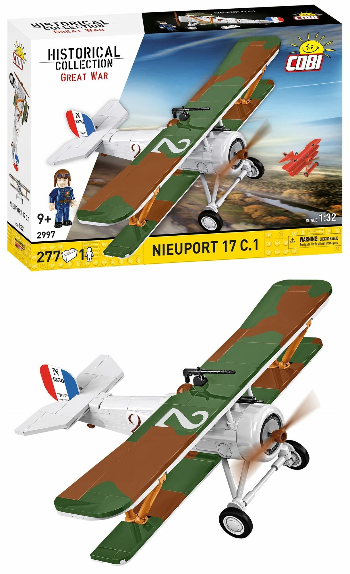 Конструктор Cobi Historical Collection Great War - Самолет Nieuport 17 C.1 + фигурка, 277 эл. - 2997