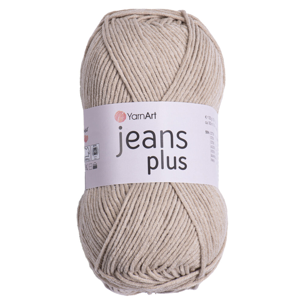 Пряжа для вязания YarnArt Jeans plus 87 капучино 100 гр/160 м 55% хлопок, 45% полиакрил