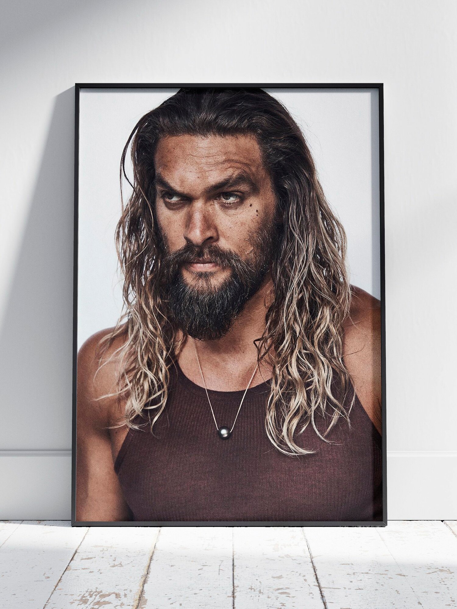 Плакат на стену для интерьера Джейсон Момоа (Jason Momoa 1) - Постер по актеру фильма, кино, сериала формата A4 (21x30 см)