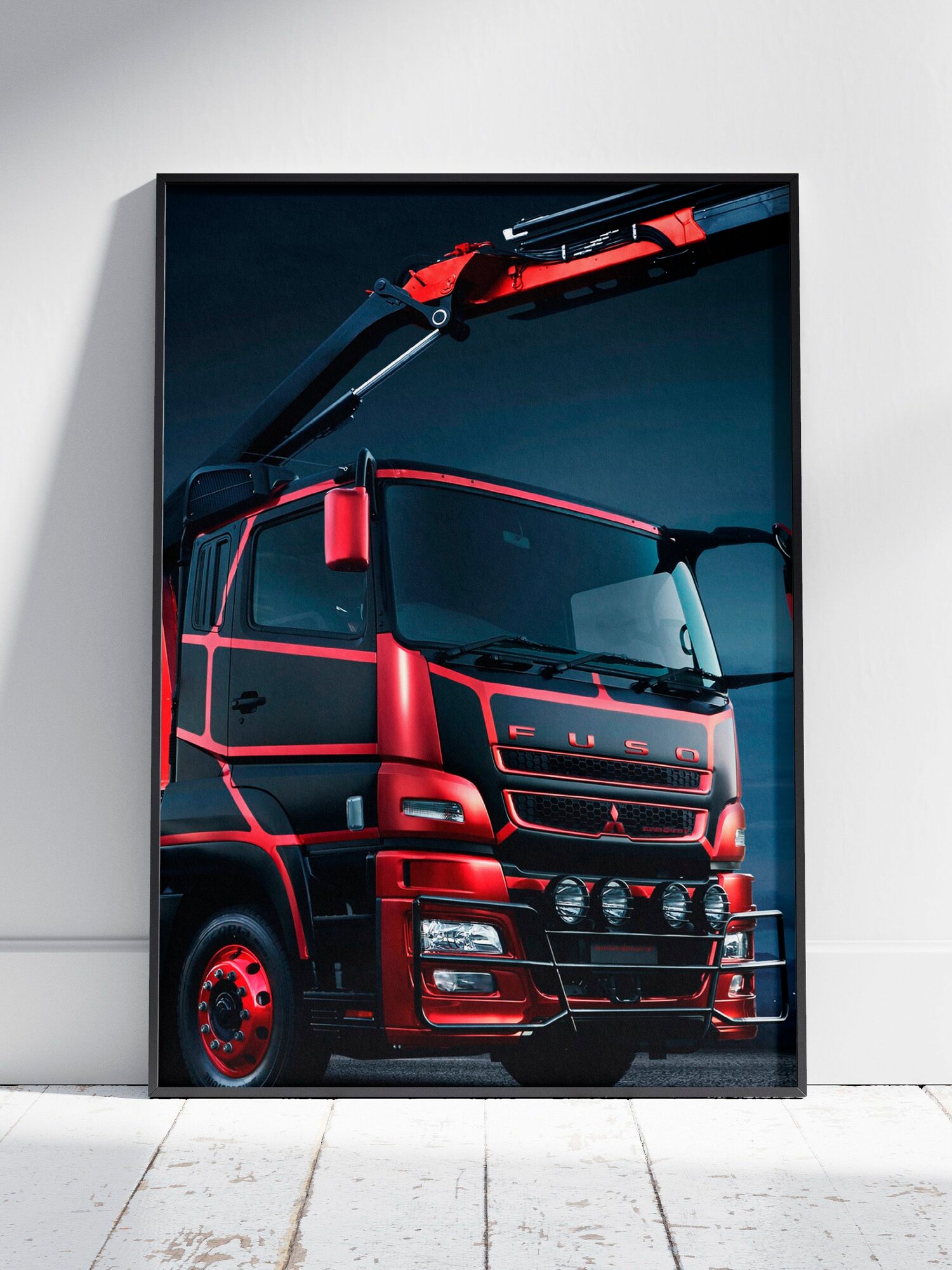 Плакат на стену для интерьера Транспорт и техника (Фусо Супер Грейт - Fuso Super Great Tractor Unit 1) - Постер по машине формата A4 (21x30 см)