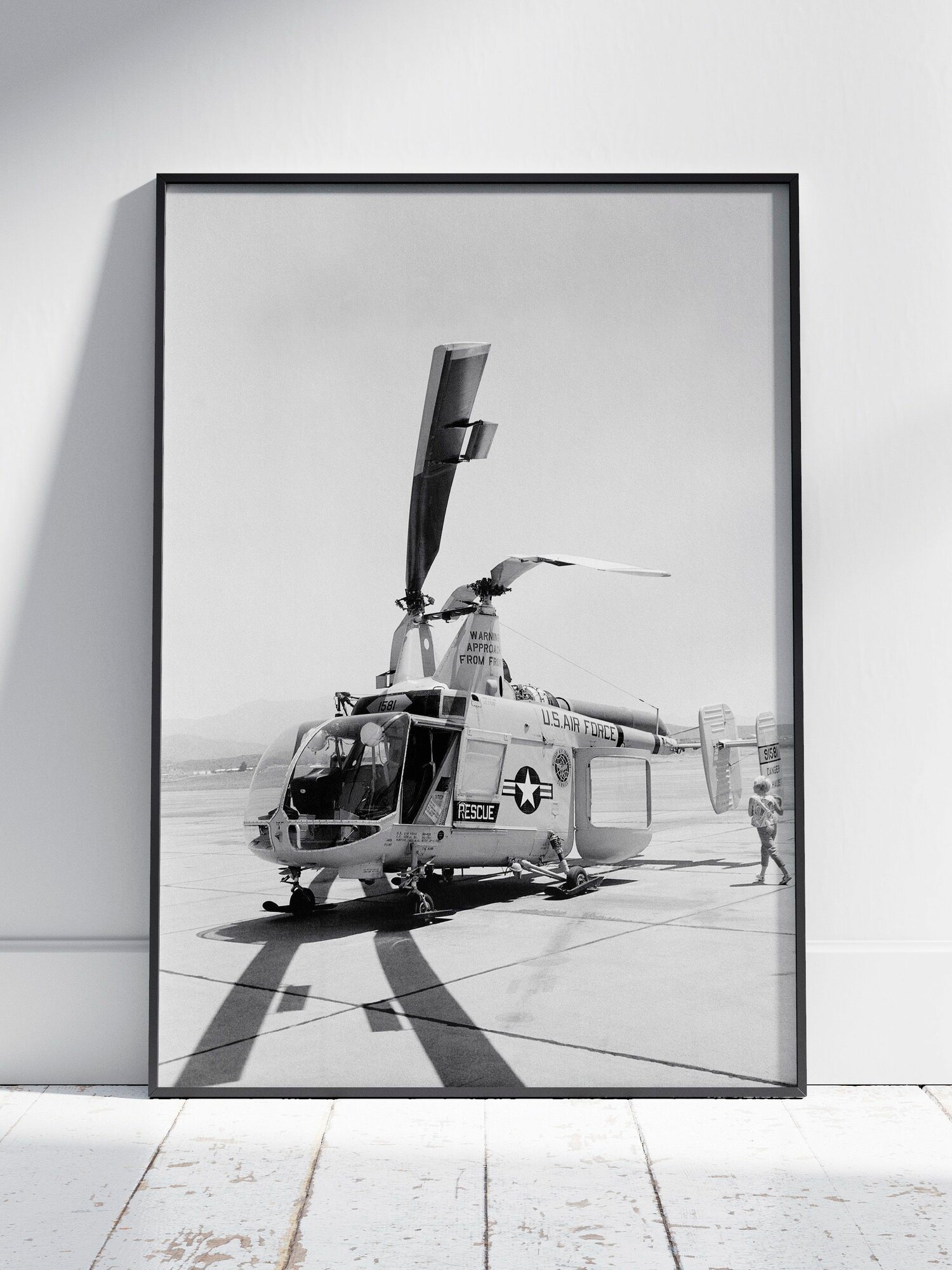 Плакат на стену для интерьера Транспорт и техника (Вертолёт Каман - Helicopter Kaman 1) - Постер по машине формата A4 (21x30 см)