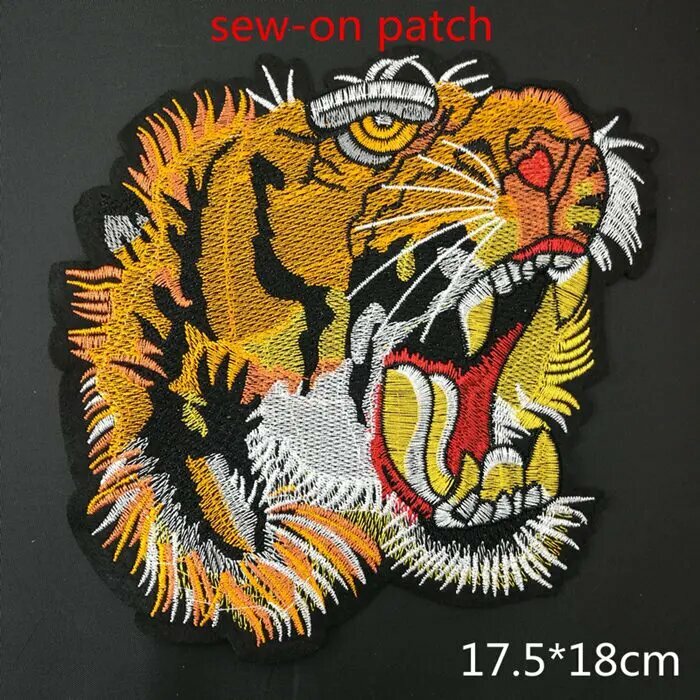 Патч на одежду с тигром, 17.5*18см, sew-on