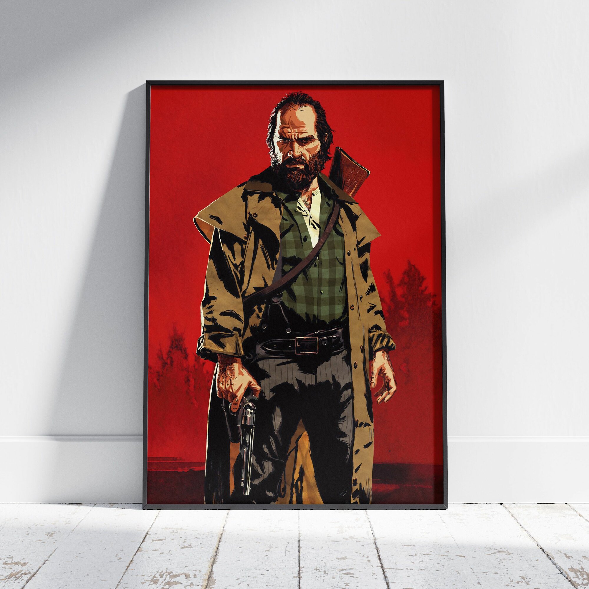 Плакат на стену для интерьера Red Dead Redemption 2 (Билл Уильямсон 1) - Постер по игре формата А4 (21x30 см)
