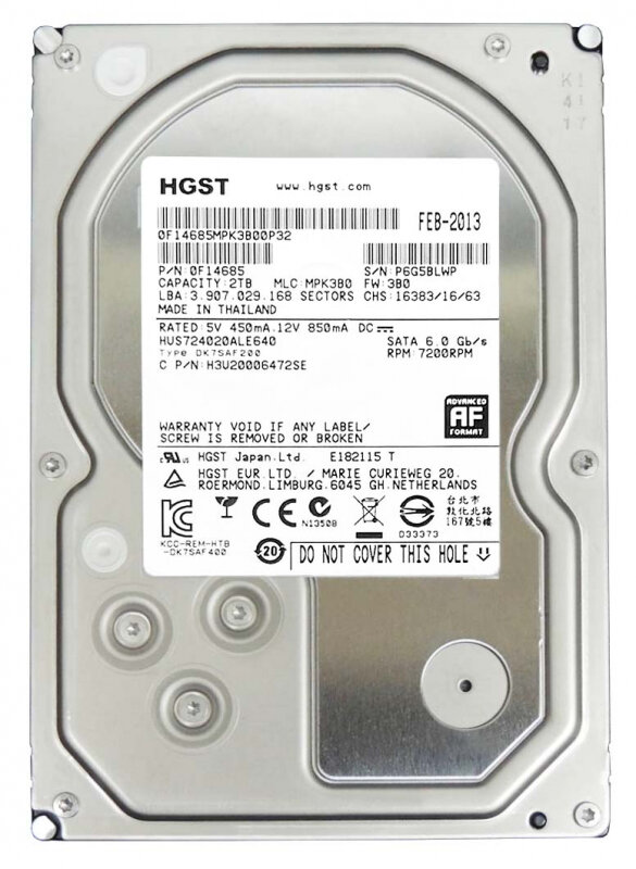 Жесткий диск Hitachi HUS724020ALE640 2Tb SATAIII 3,5" HDD