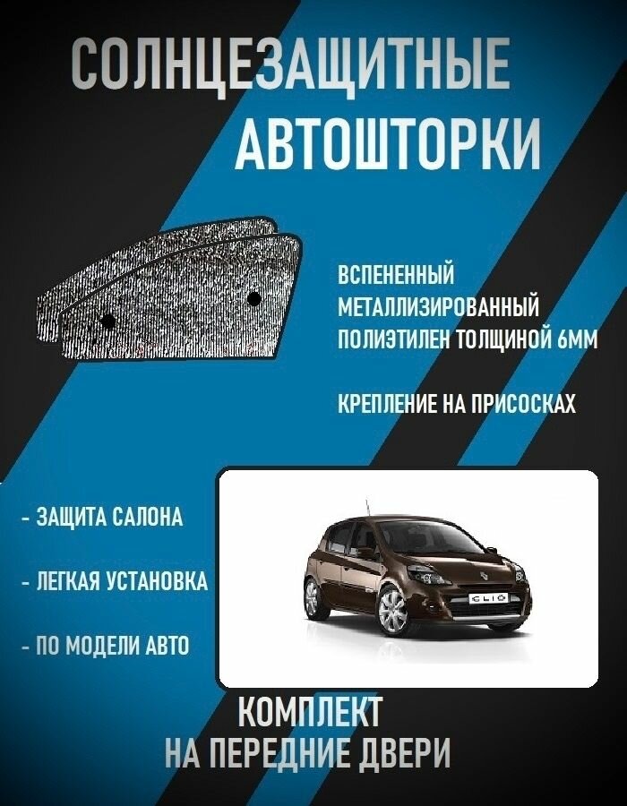 Автошторки на Renault Clio 3 restyle (2009-2013)хэтч 5-дверный